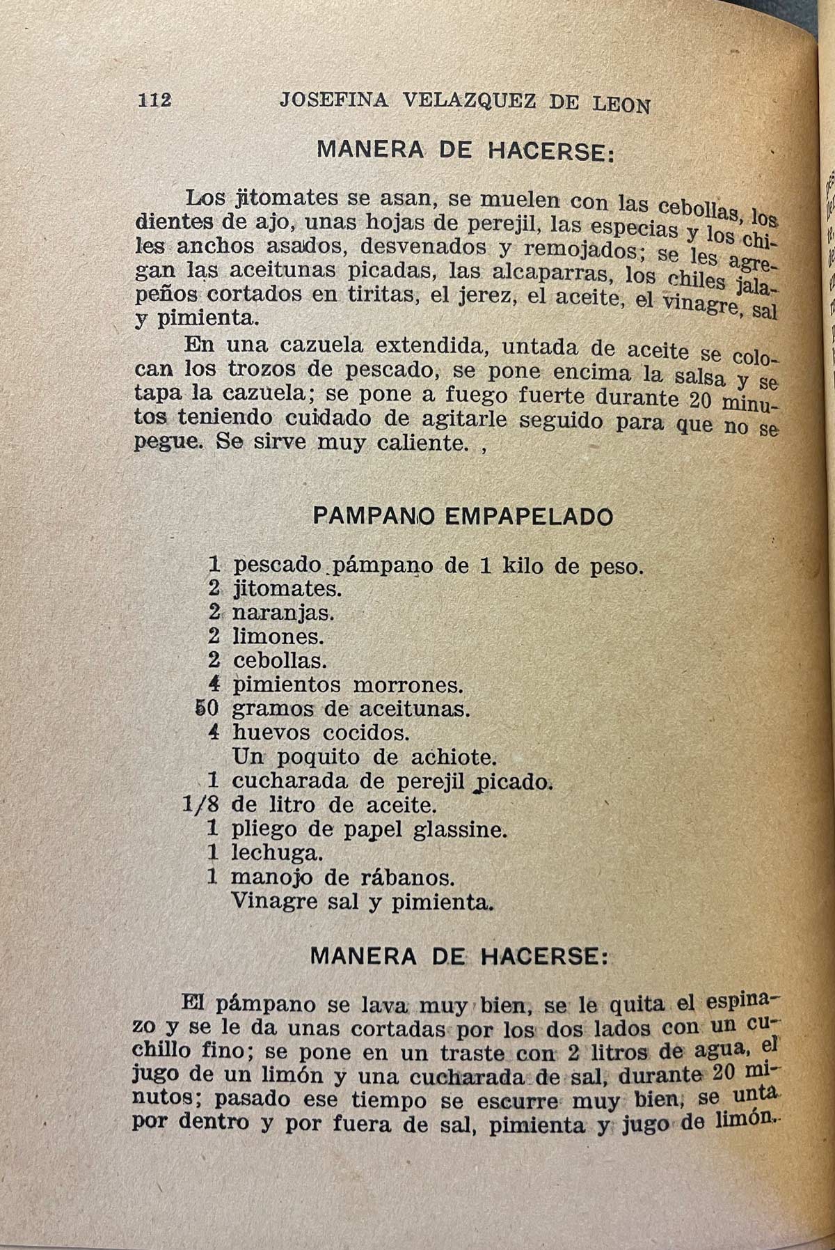 Pescado a la Veracruzana 1952 (Veracruz-style Fish)